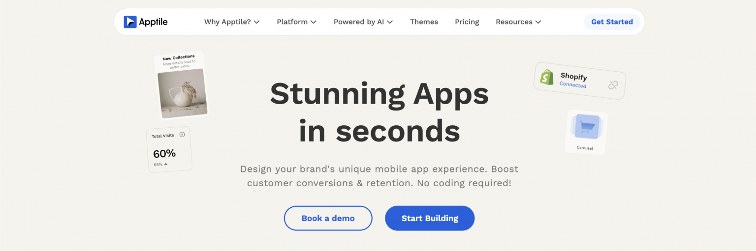 Apptile AI App Generator Homepage